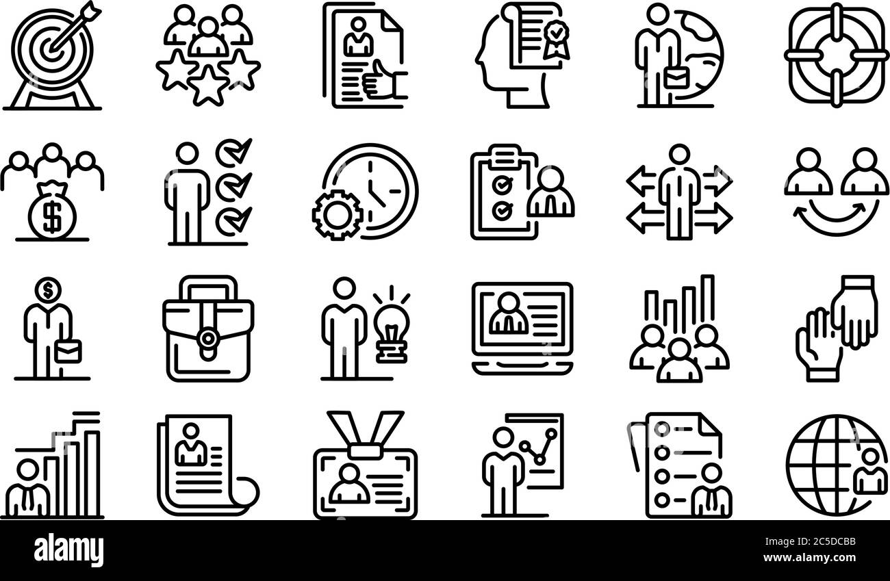 Outsource icons set, outline style Stock Vector Image & Art - Alamy