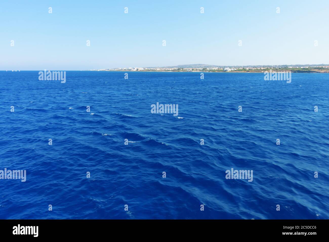 line of the sea coast with a section of the sea and buildings Stock ...