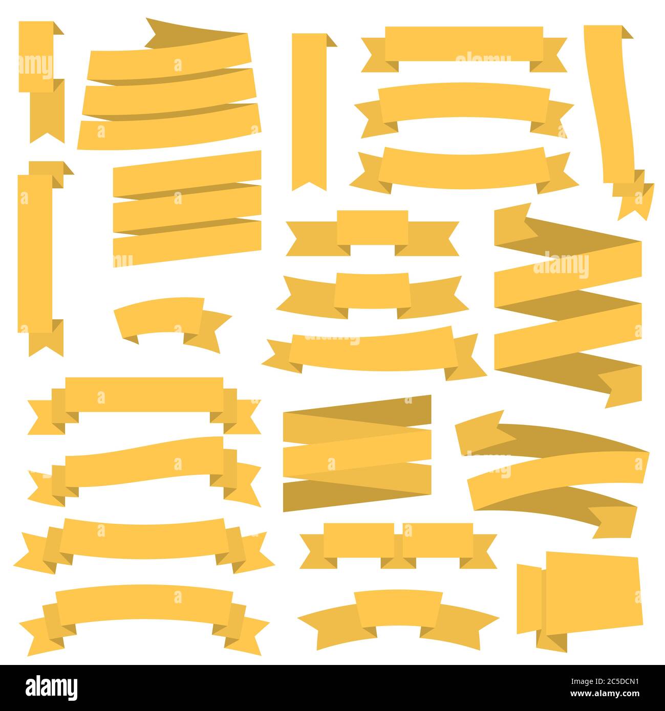 Vector yellow Ribbons Set Stock Vector Image & Art - Alamy