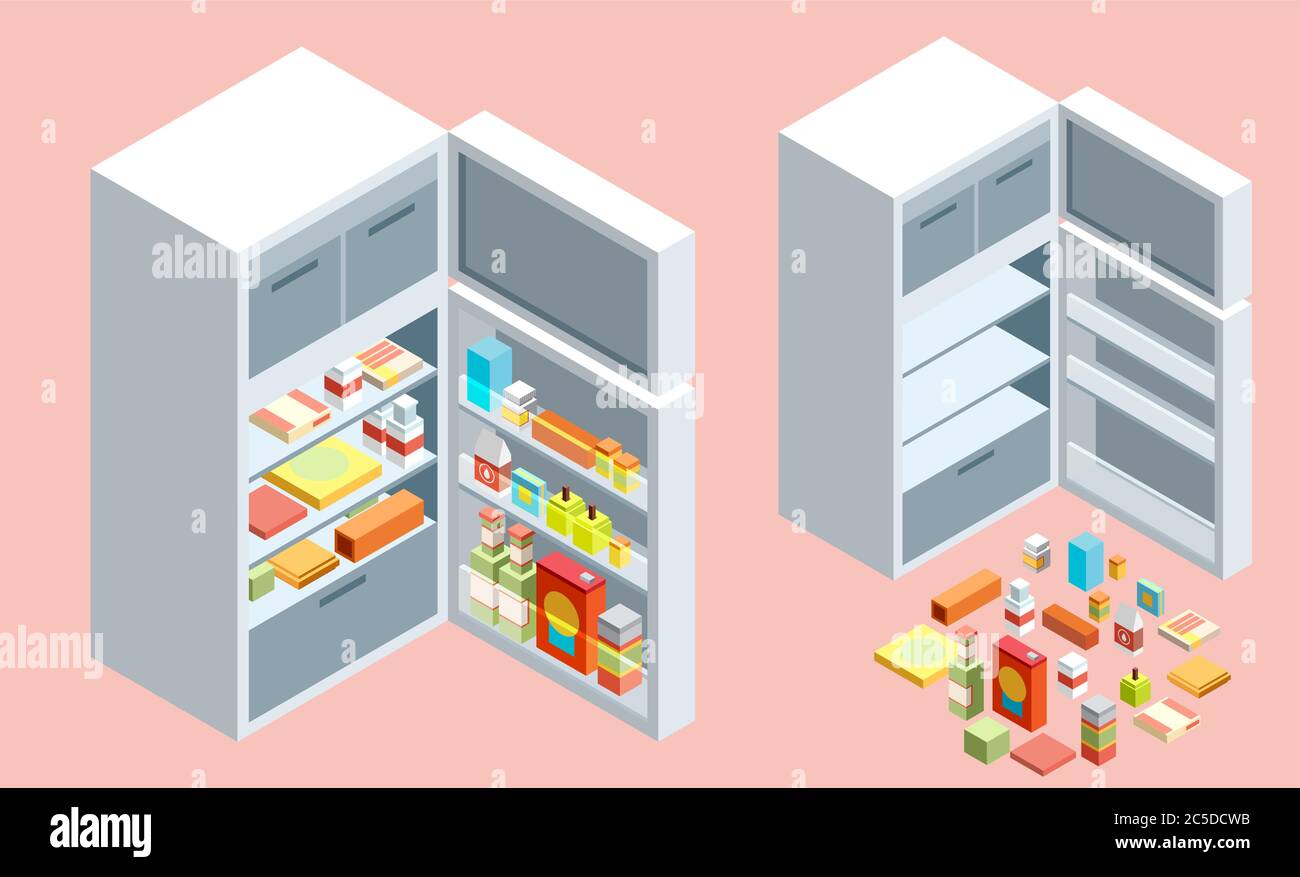 isometric fridge.flat illustration Stock Vector Image & Art - Alamy