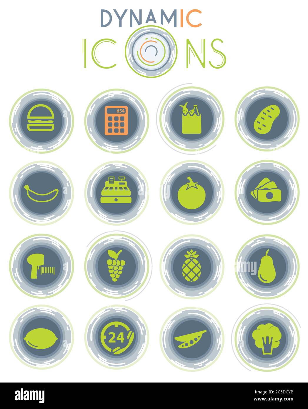 Grocery dynamic icons Stock Vector Image & Art - Alamy