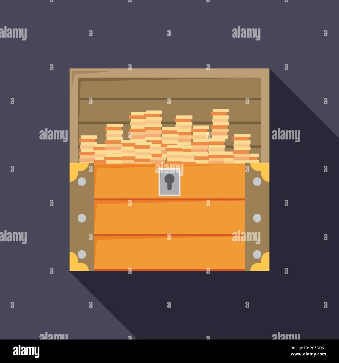 open treasure chest isolated flat design Stock Vector Image & Art - Alamy