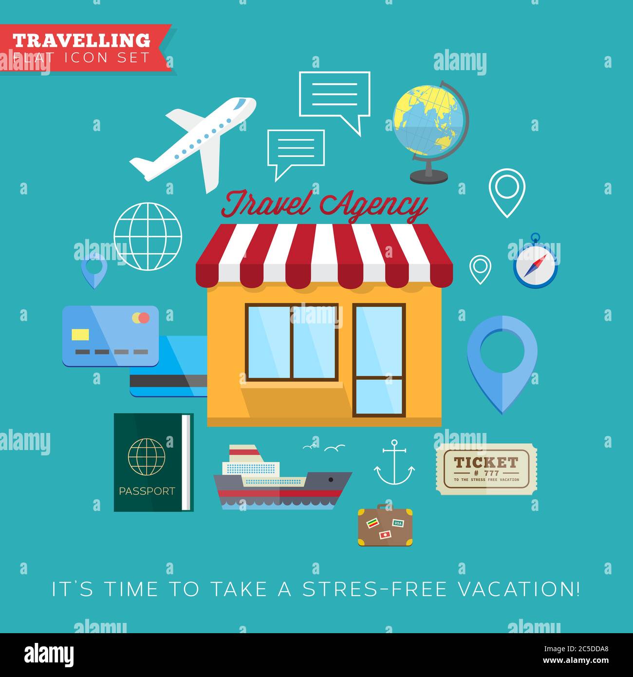 Cruise anchor icon flat Stock Vector Images - Alamy