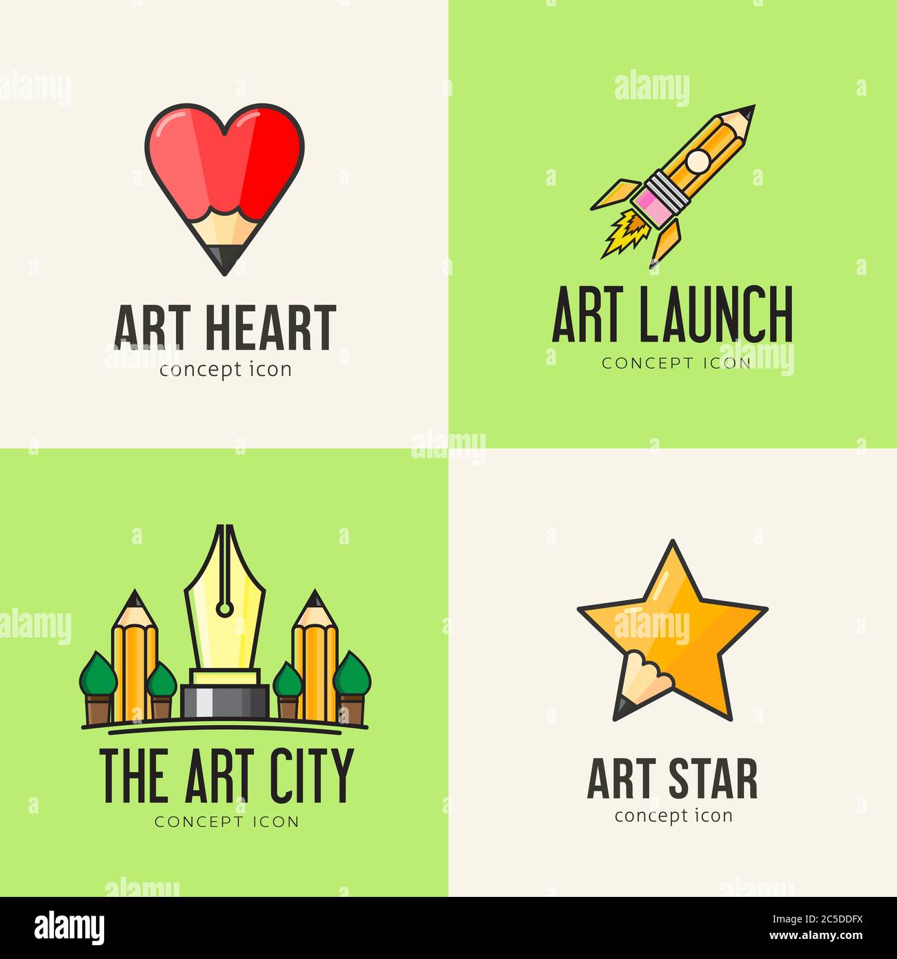 Set of art concept icons Stock Vector Image & Art - Alamy