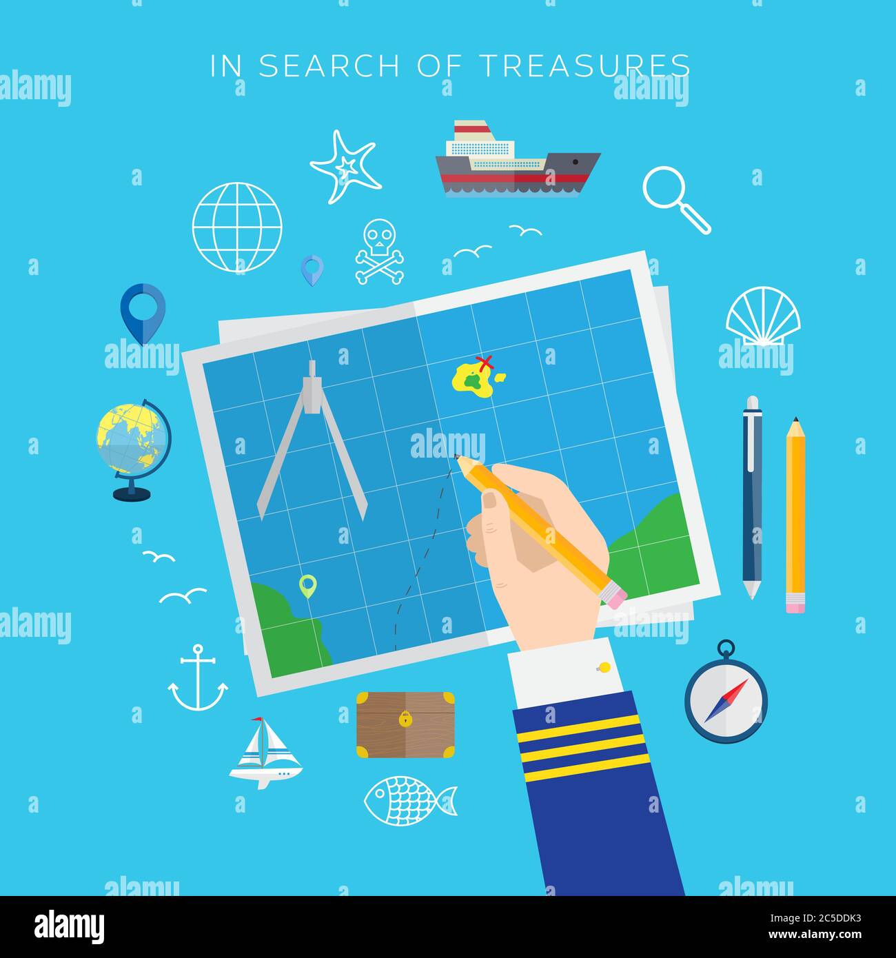 Pirate treasure chest treasures Stock Vector Images - Alamy