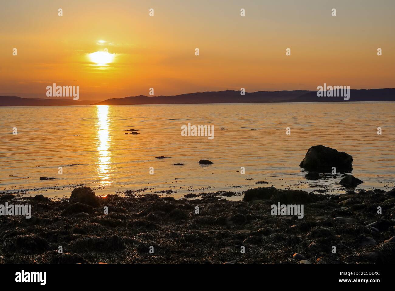 Summer colorful sunset at Trondheim fjord, Norway Stock Photo - Alamy
