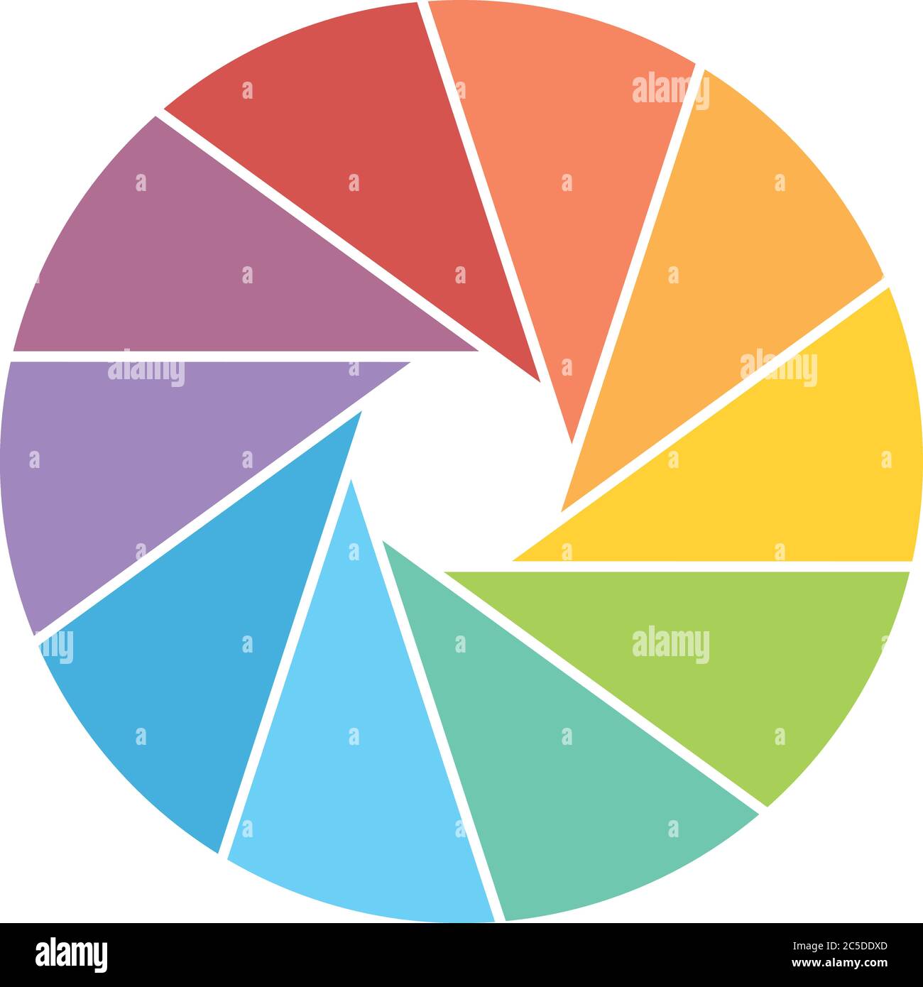 Colorful shutter icon. Photography or video theme. Simple flat vector ...