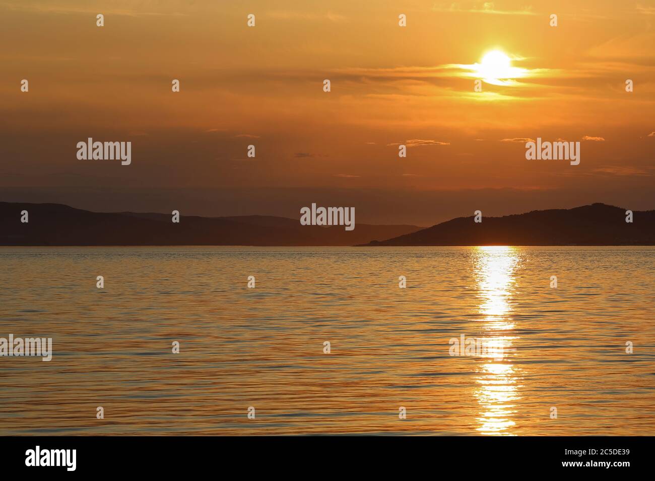 Summer colorful sunset at Trondheim fjord, Norway Stock Photo - Alamy