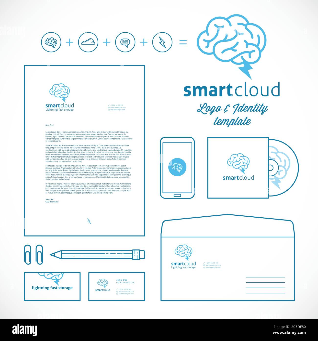 Smart Cloud Logo and Identity Template Stock Vector Image & Art - Alamy
