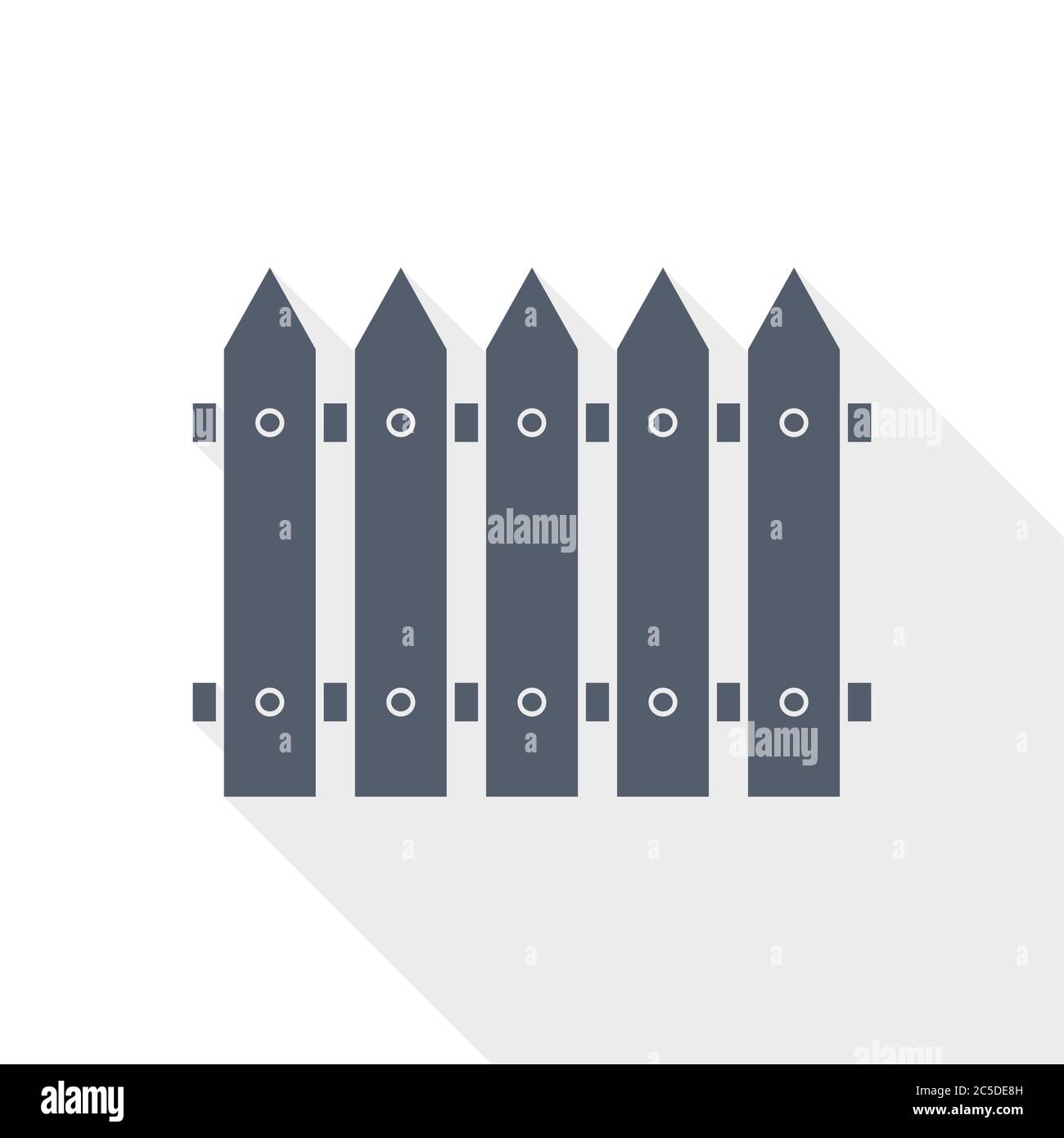 Wooden fence, barrier flat design vector icon Stock Vector Image & Art ...
