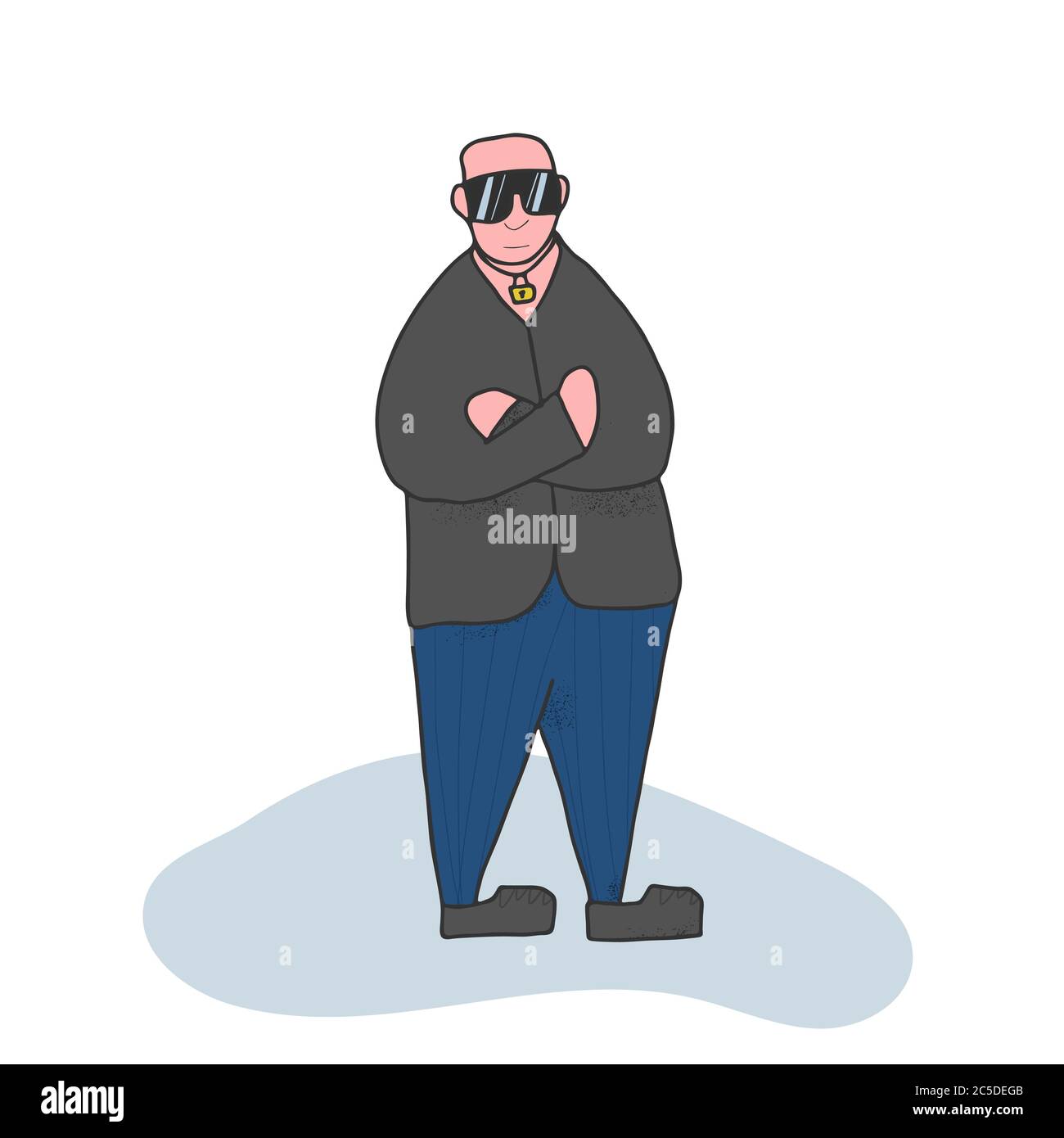 Security guard standing with arms crossed. Man wearing in a guards ...