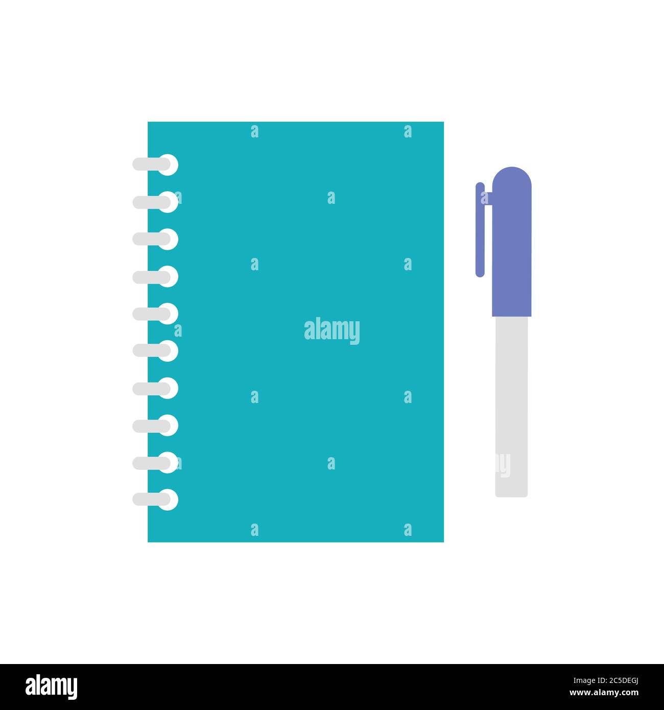 Notebook on white background. Vector illustration in trendy flat style ...