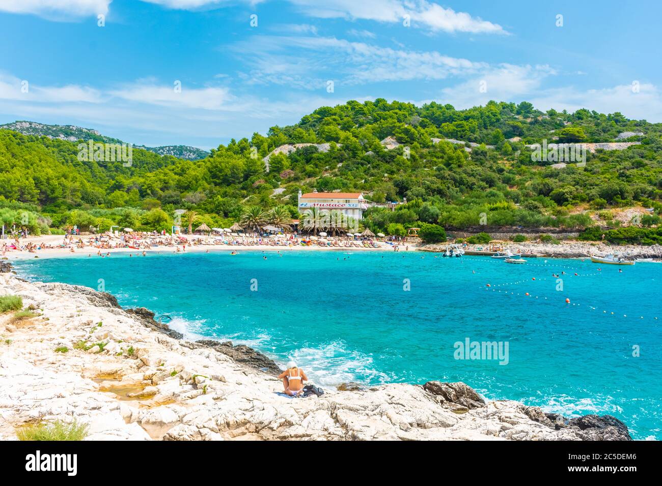 Beautiful Pokoniji Dol beach in Hvar island, Croatia Stock Photo - Alamy