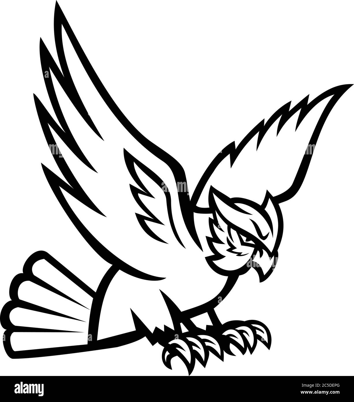 Great Horned Owl Drawing Flying