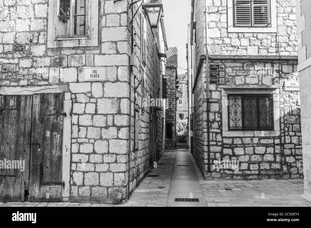 Old town hvar Black and White Stock Photos & Images - Alamy