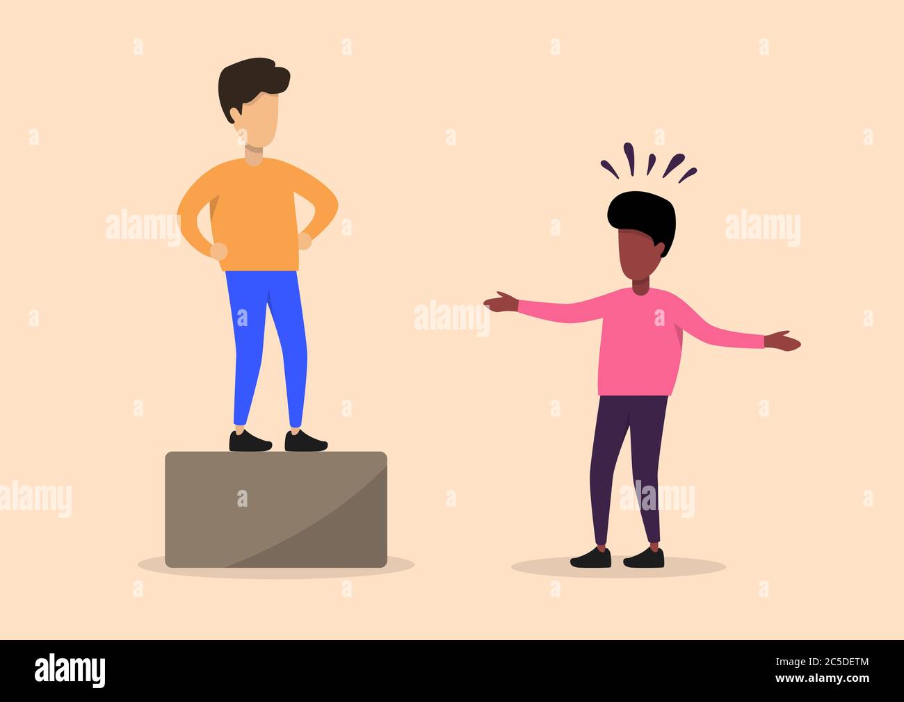 stands on a platform over a black man Stock Vector Image & Art - Alamy