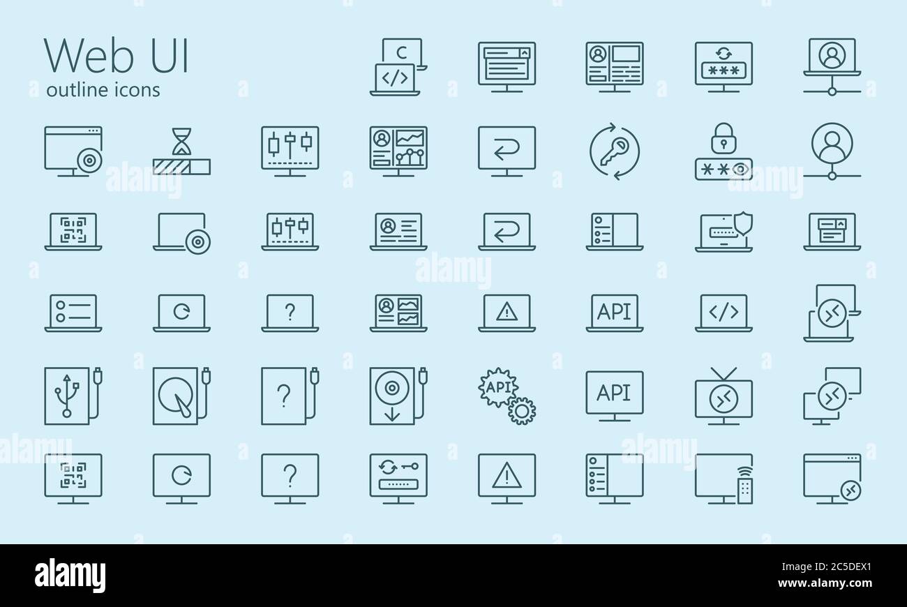 Web api icon outline Stock Vector Images - Alamy