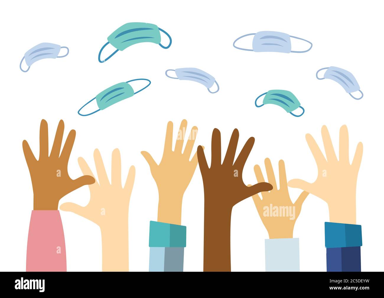 Hands and mask up Hands throwing up Stock Vector Image & Art - Alamy