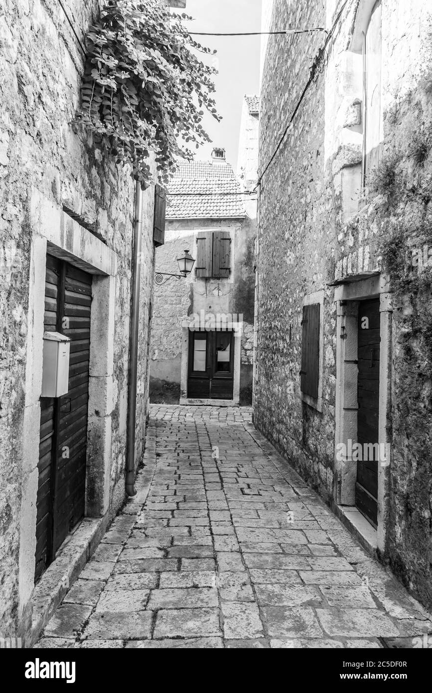 Hvar town view Black and White Stock Photos & Images - Alamy