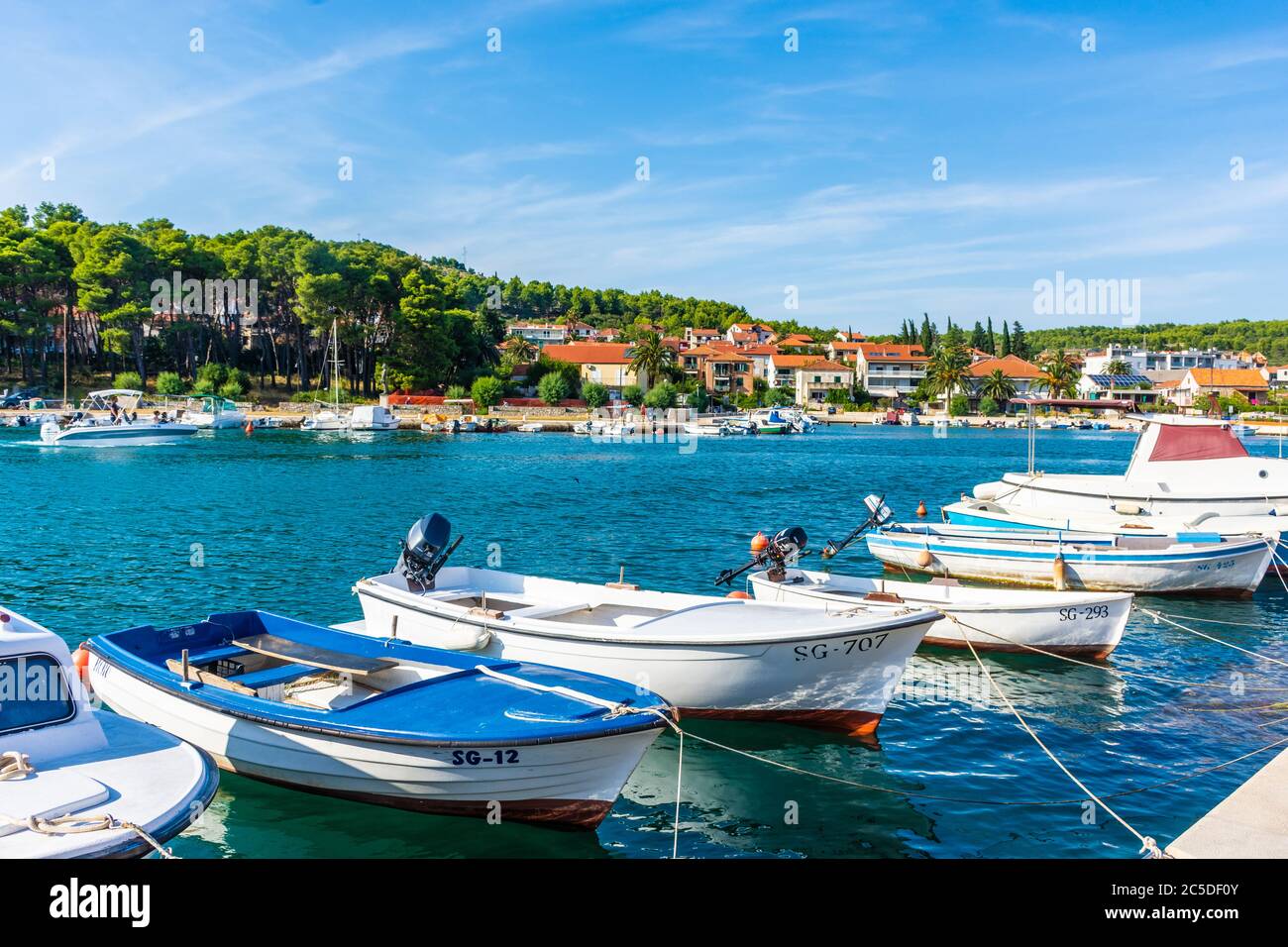 STARI GRAD, CROATIA, AUGUST 7 2019: The Harbor of Hvar island Stock ...