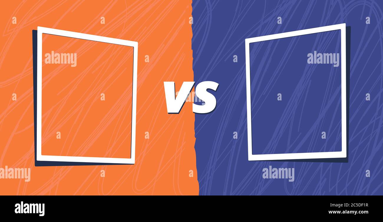 Vs template. Versus comparison blank. Decorative battle cover with ...