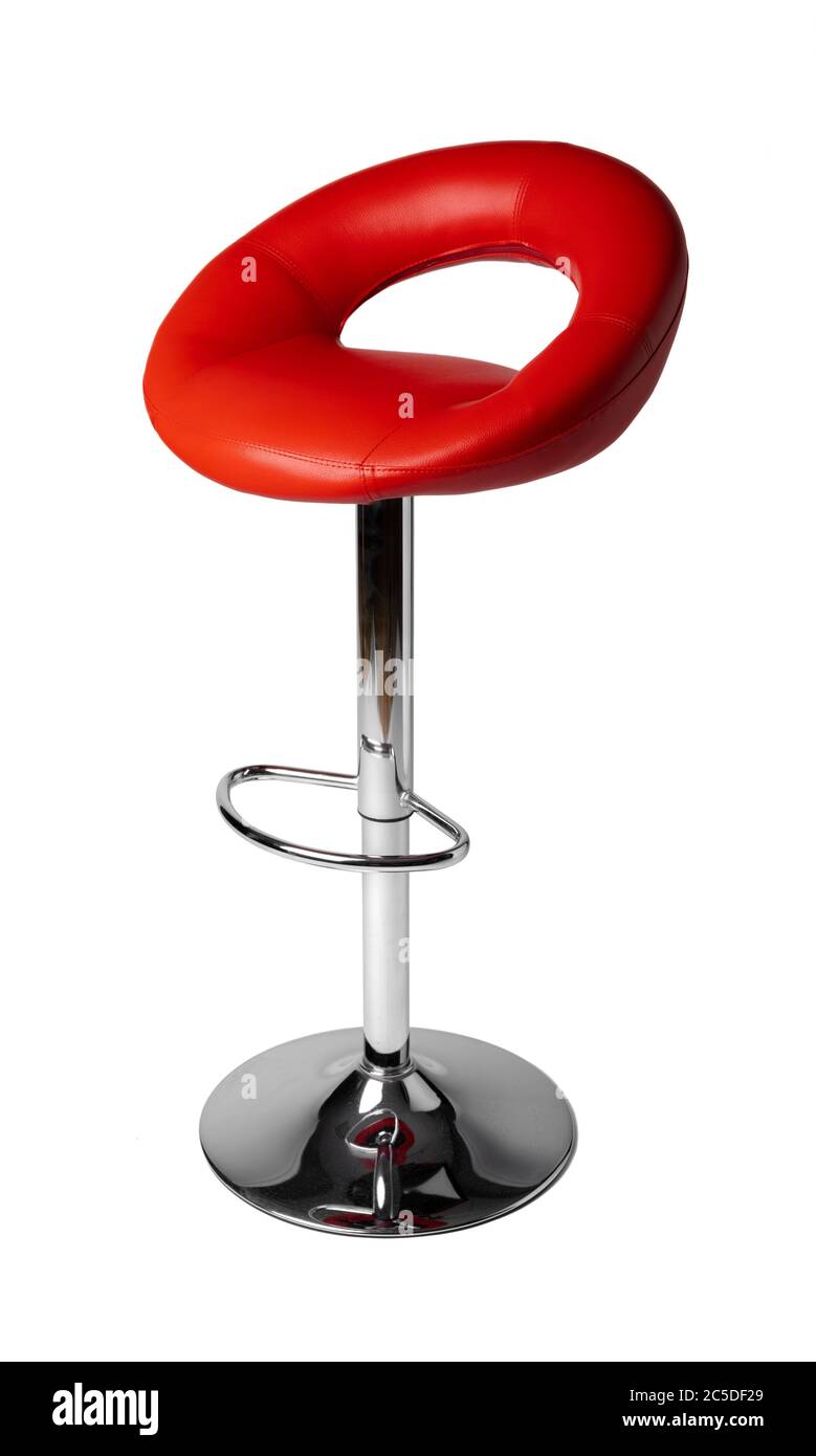 High soft bar stool isolated on white Stock Photo - Alamy