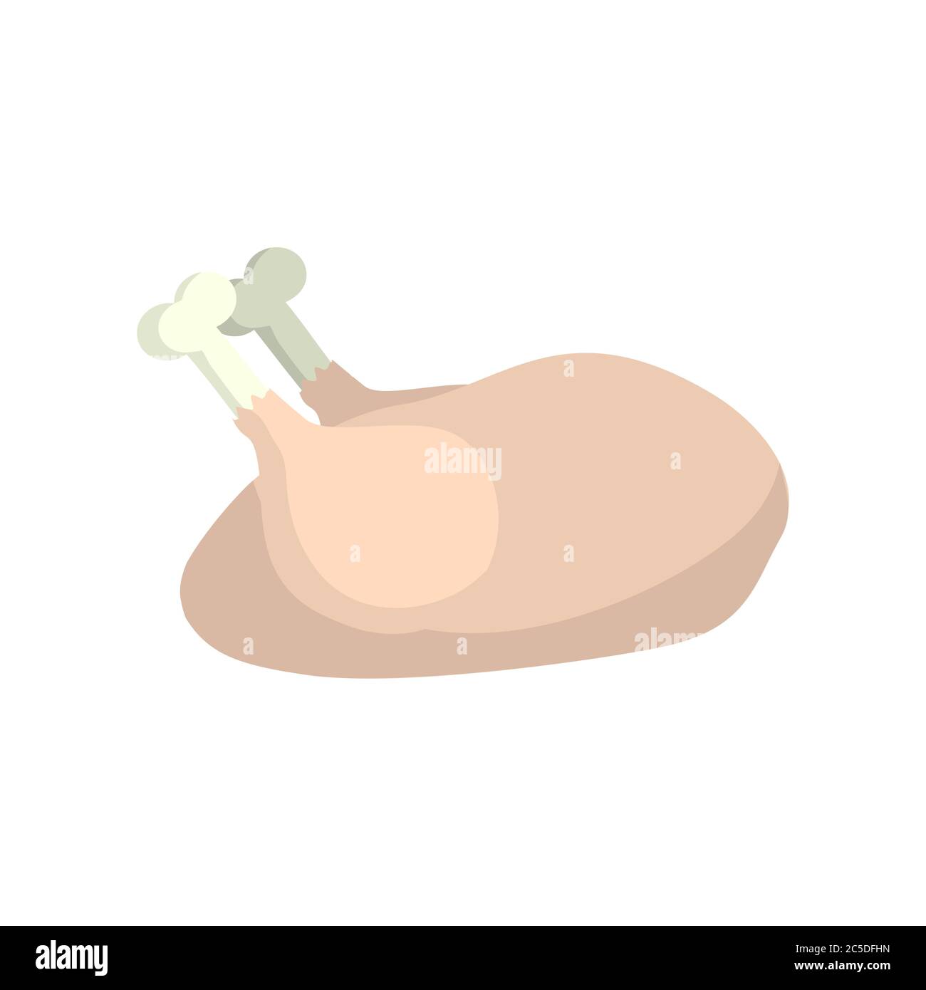 Carcass Chicken Or Turkey On White Background Stock Illustration Stock
