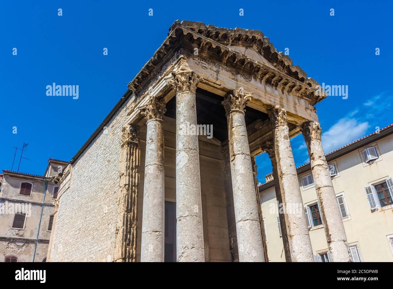 Roman temple in Pula, Croatia Stock Photo - Alamy