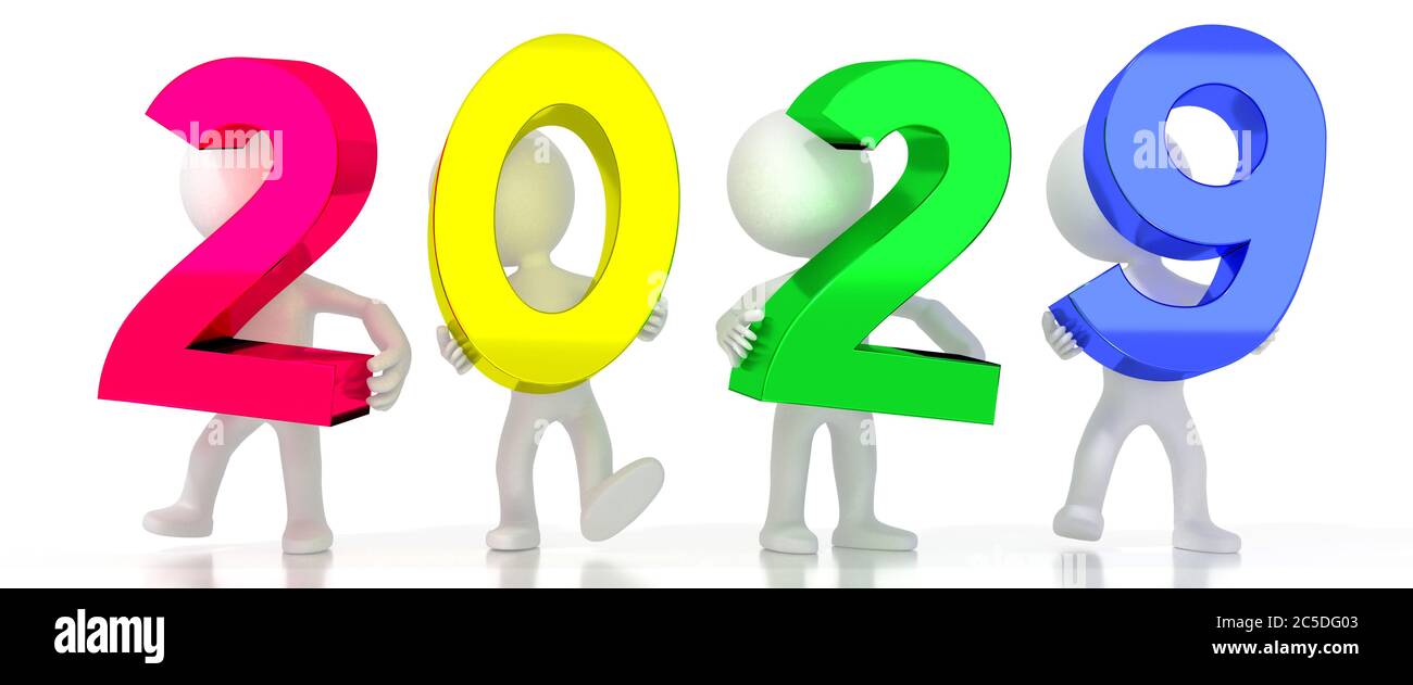 2029 - colorful letters - 3D illustration Stock Photo - Alamy