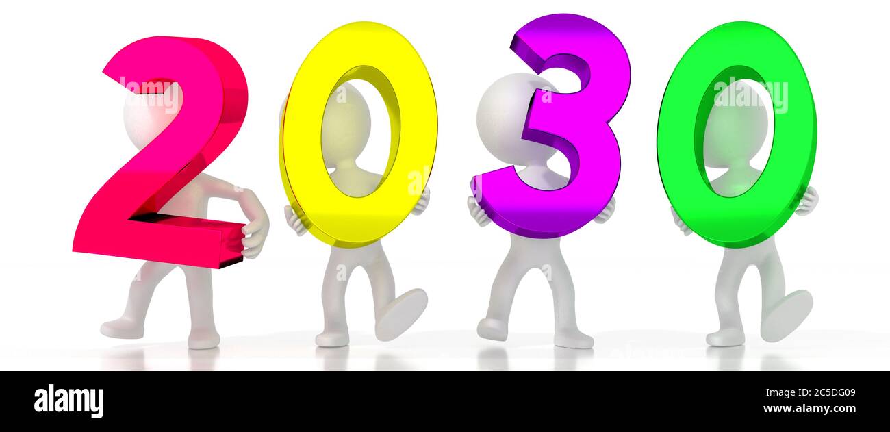 2030 - colorful letters - 3D illustration Stock Photo - Alamy
