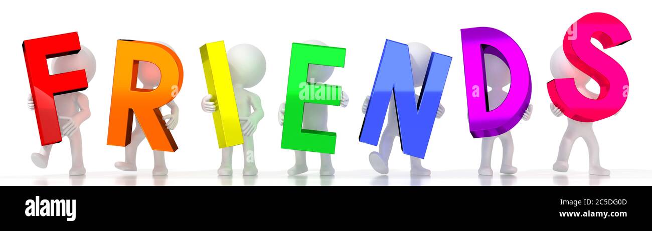 Friends - colorful letters - 3D illustration Stock Photo - Alamy