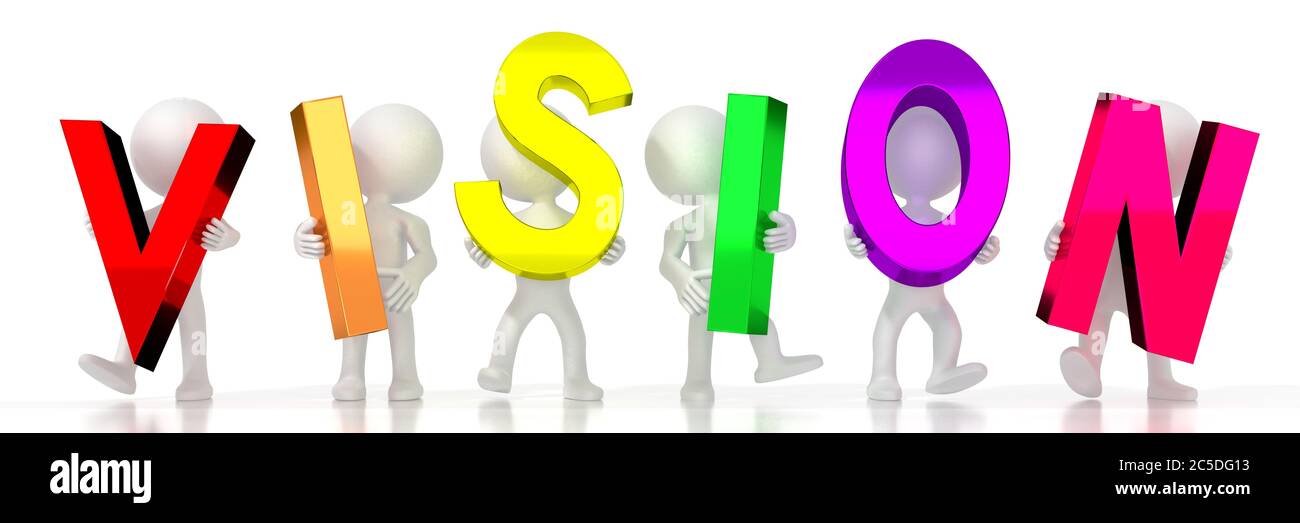 Vision - colorful letters - 3D illustration Stock Photo - Alamy