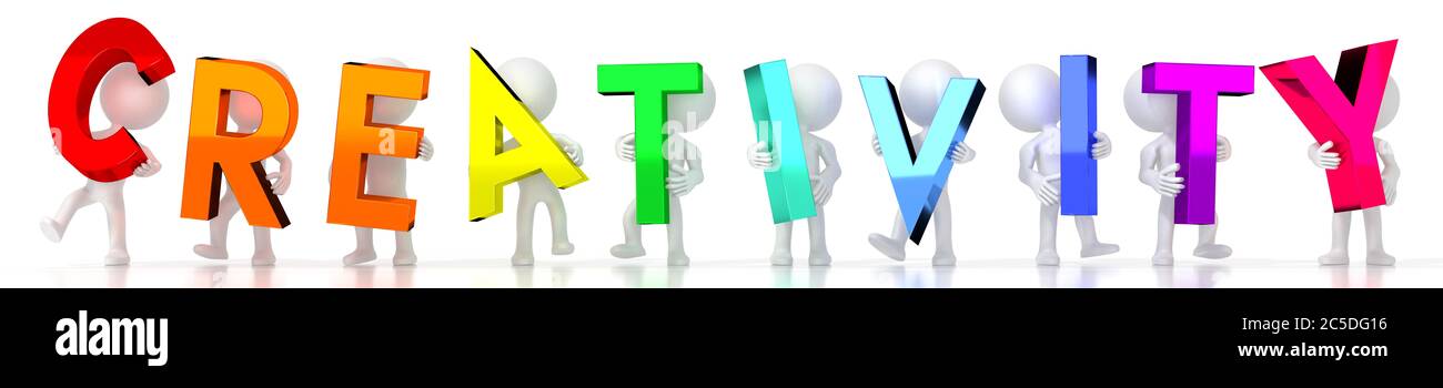 Creativity - colorful letters - 3D illustration Stock Photo - Alamy