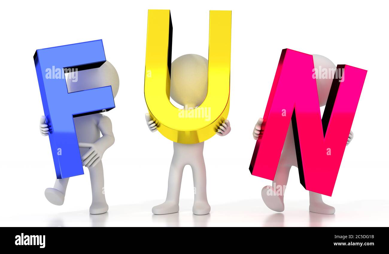 Fun - colorful letters - 3D illustration Stock Photo - Alamy