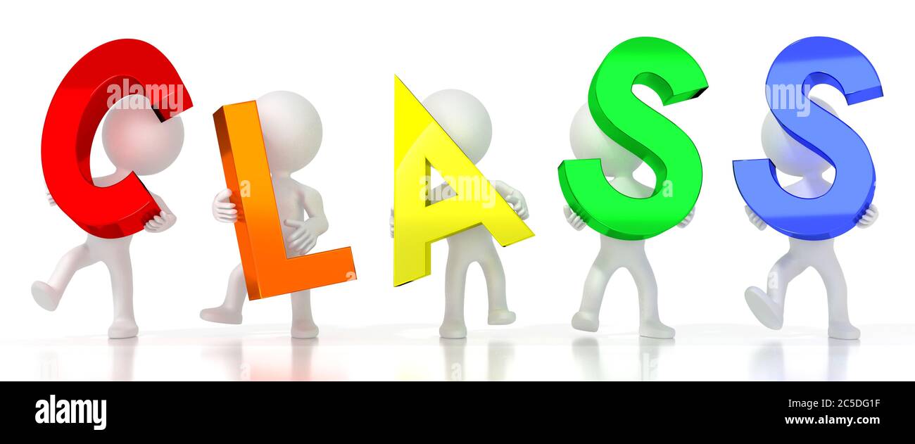 Class - colorful letters - 3D illustration Stock Photo - Alamy