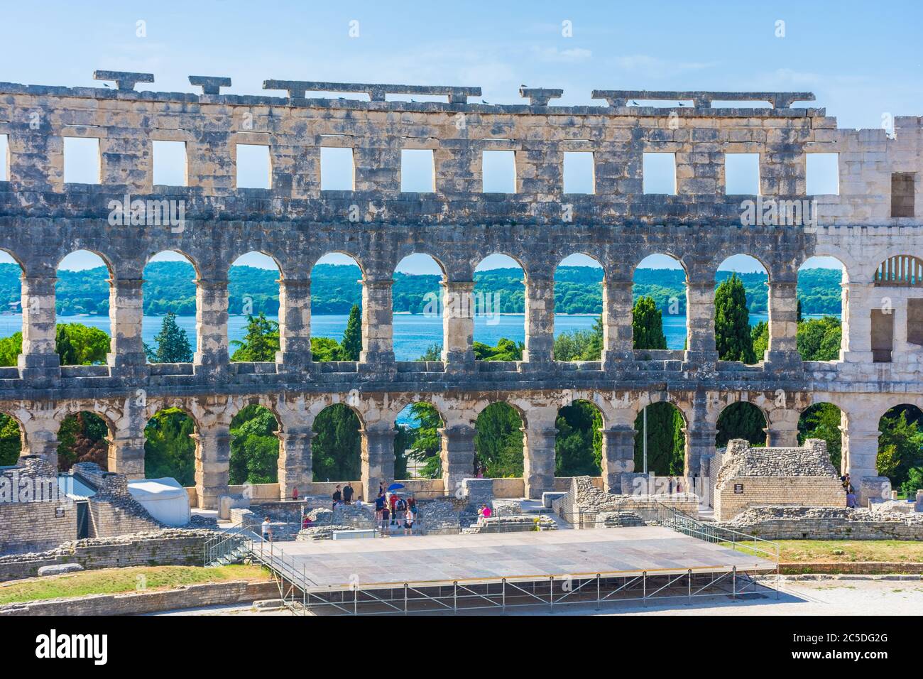 Interior view of the Arena of Pula, Croatia Stock Photo - Alamy