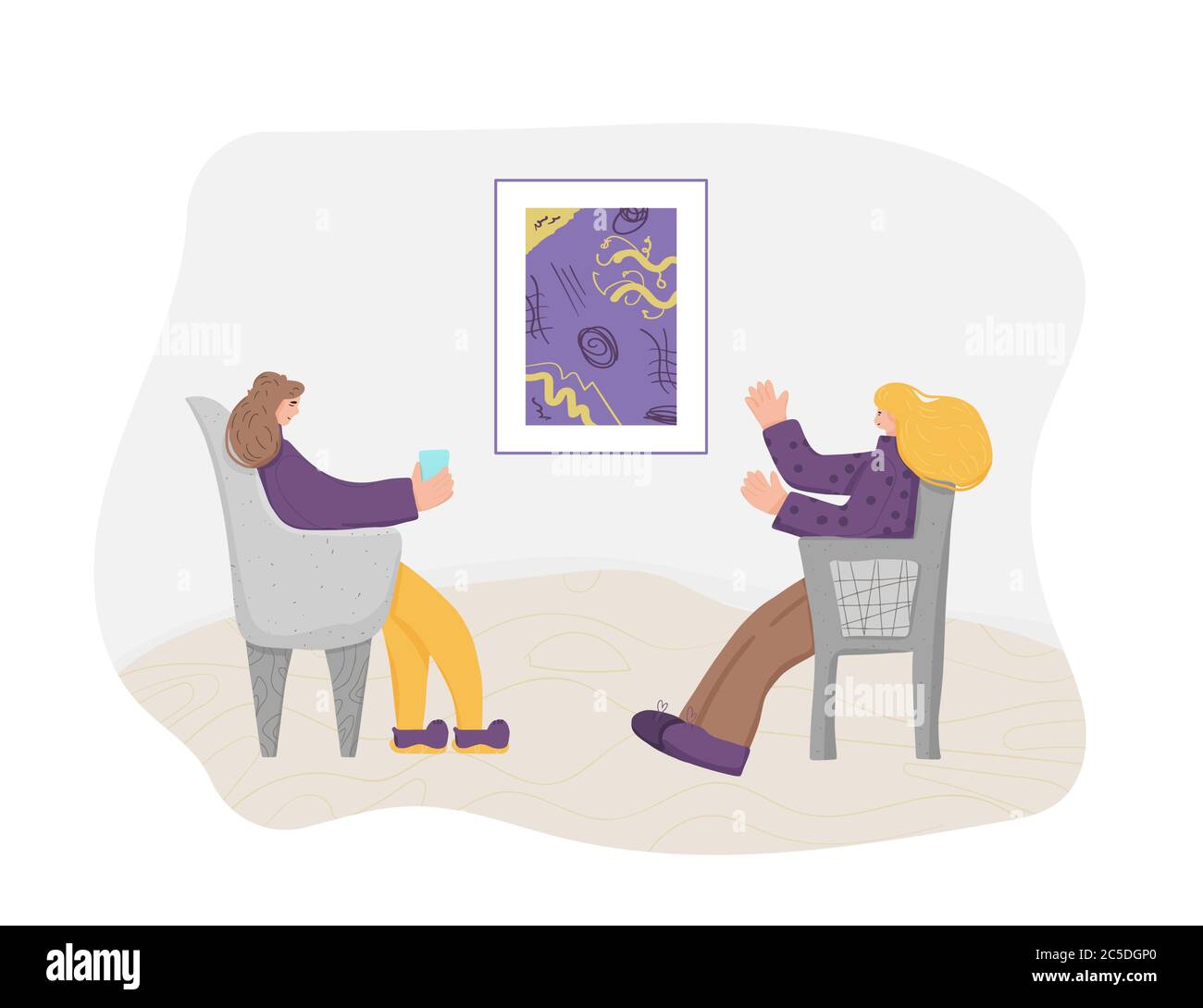 Two women talking therapy Stock Vector Images - Alamy