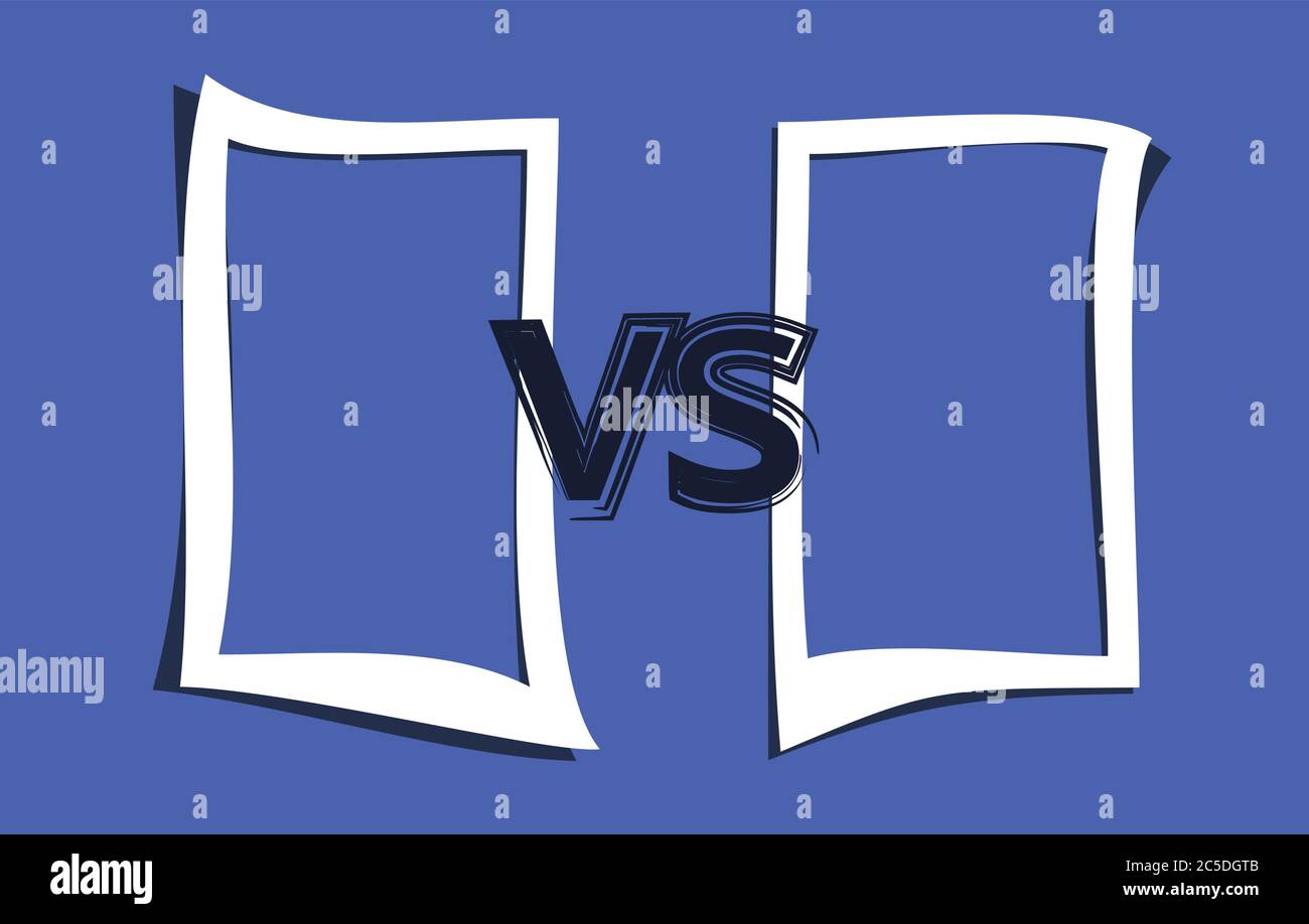 Vs template. Versus comparison blank. Decorative battle cover with ...