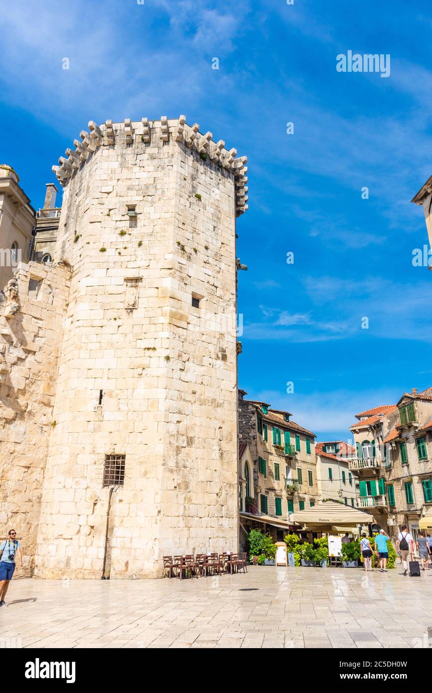 Tower in Split historic center, Croatia Stock Photo - Alamy