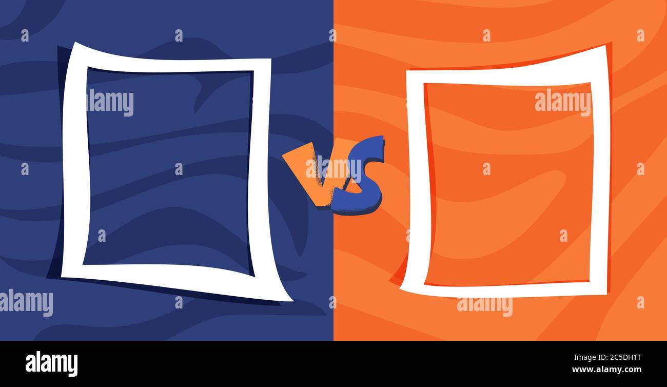 Vs template. Versus comparison blank. Decorative battle cover with ...