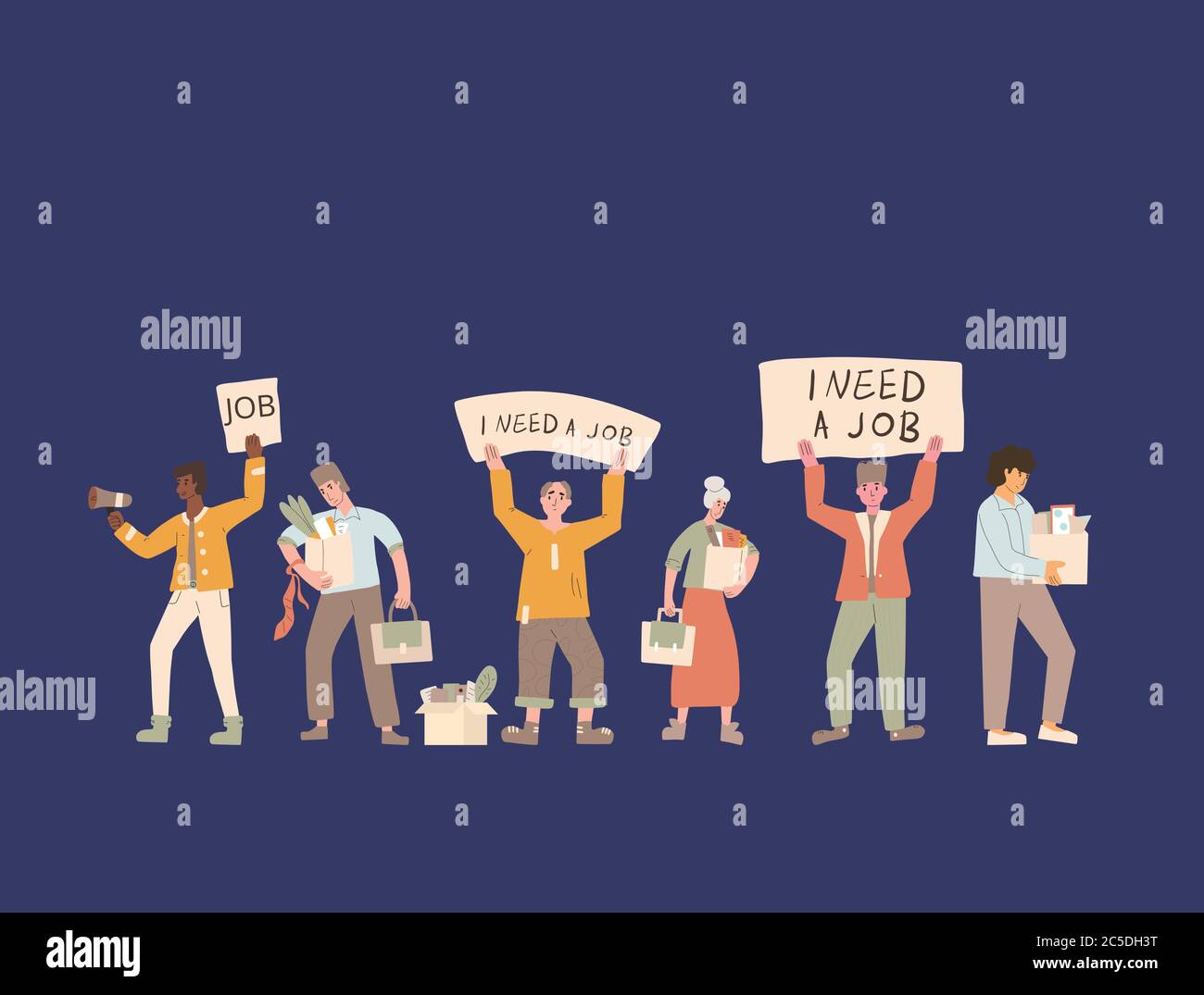 Protests against dismissal. Jobless people. Job search. Unemployed in ...