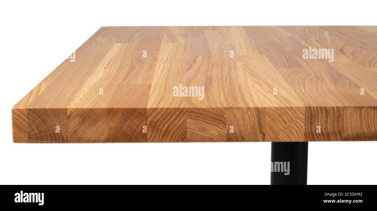 Wooden table with rectangle tabletop on white background Stock Photo ...