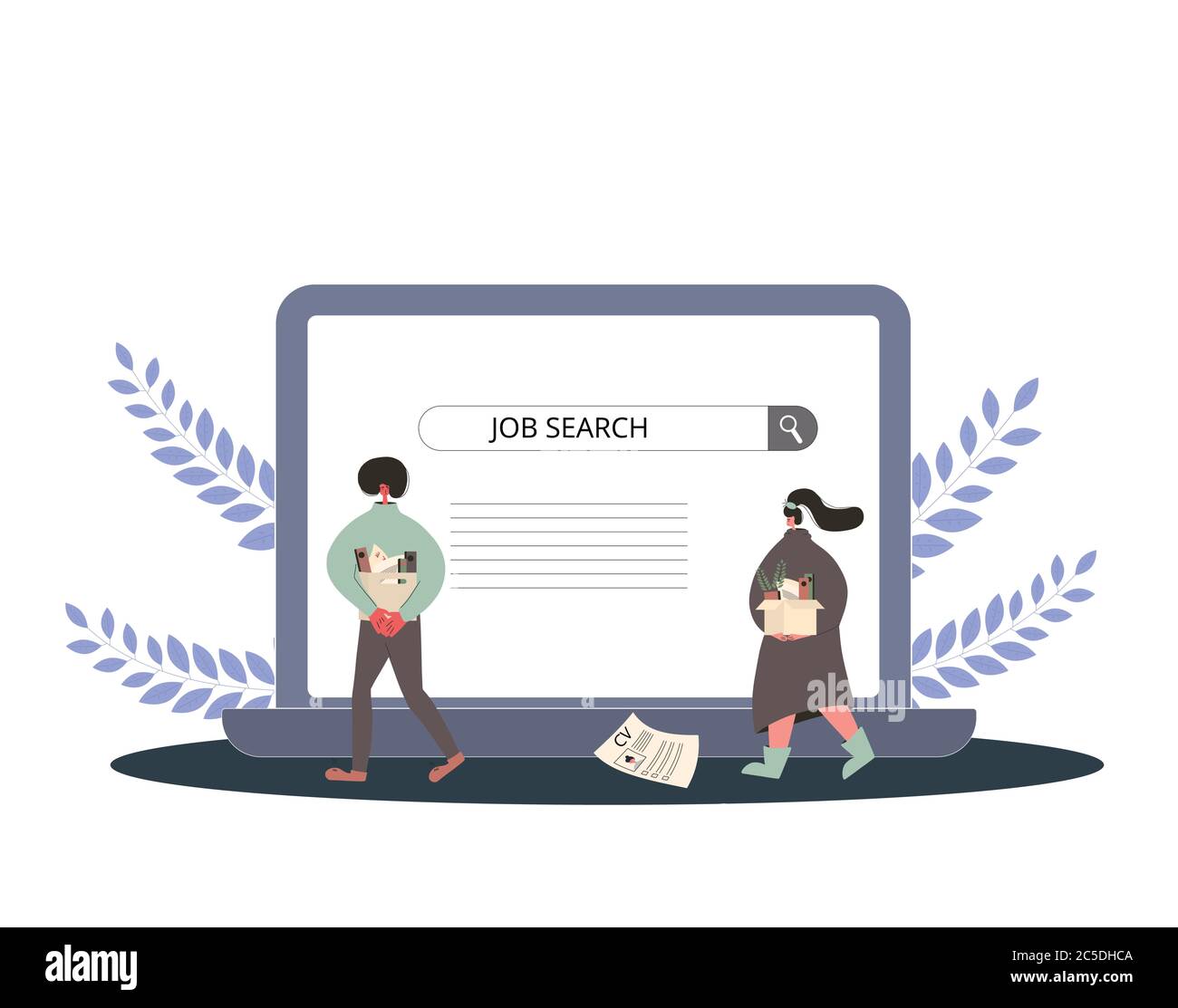 Job search young woman Stock Vector Images - Alamy