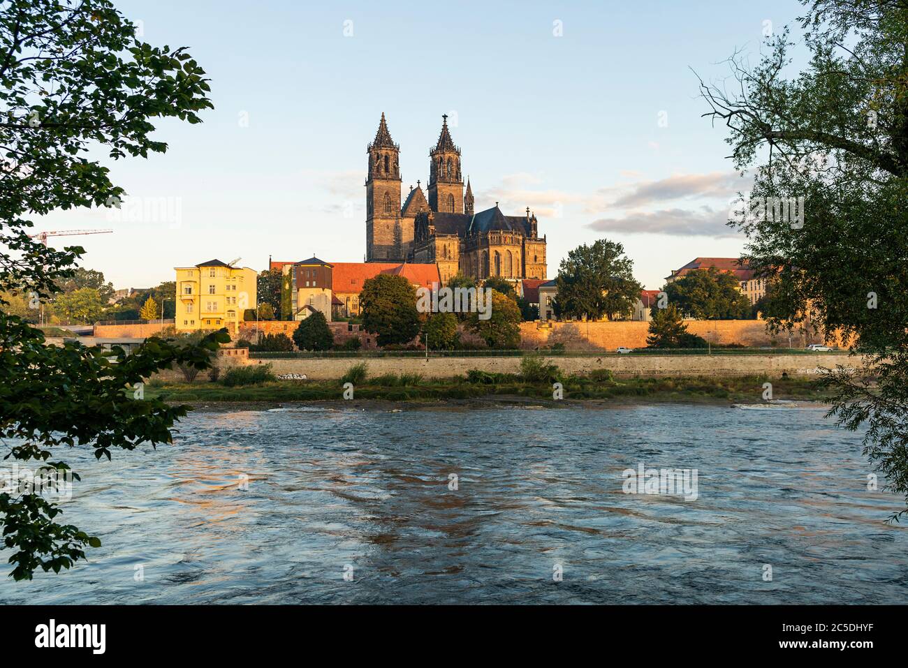 The Cathedral of Magdeburg, Capital City of Saxony Anhalt Stock Photo ...
