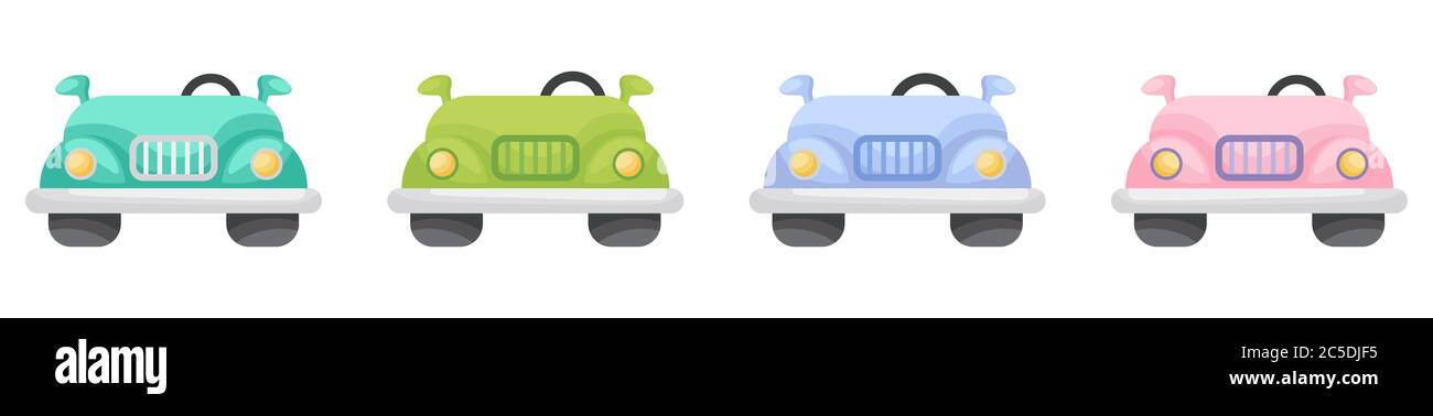 Collection of cute cartoon baby's cars isolated on white background ...
