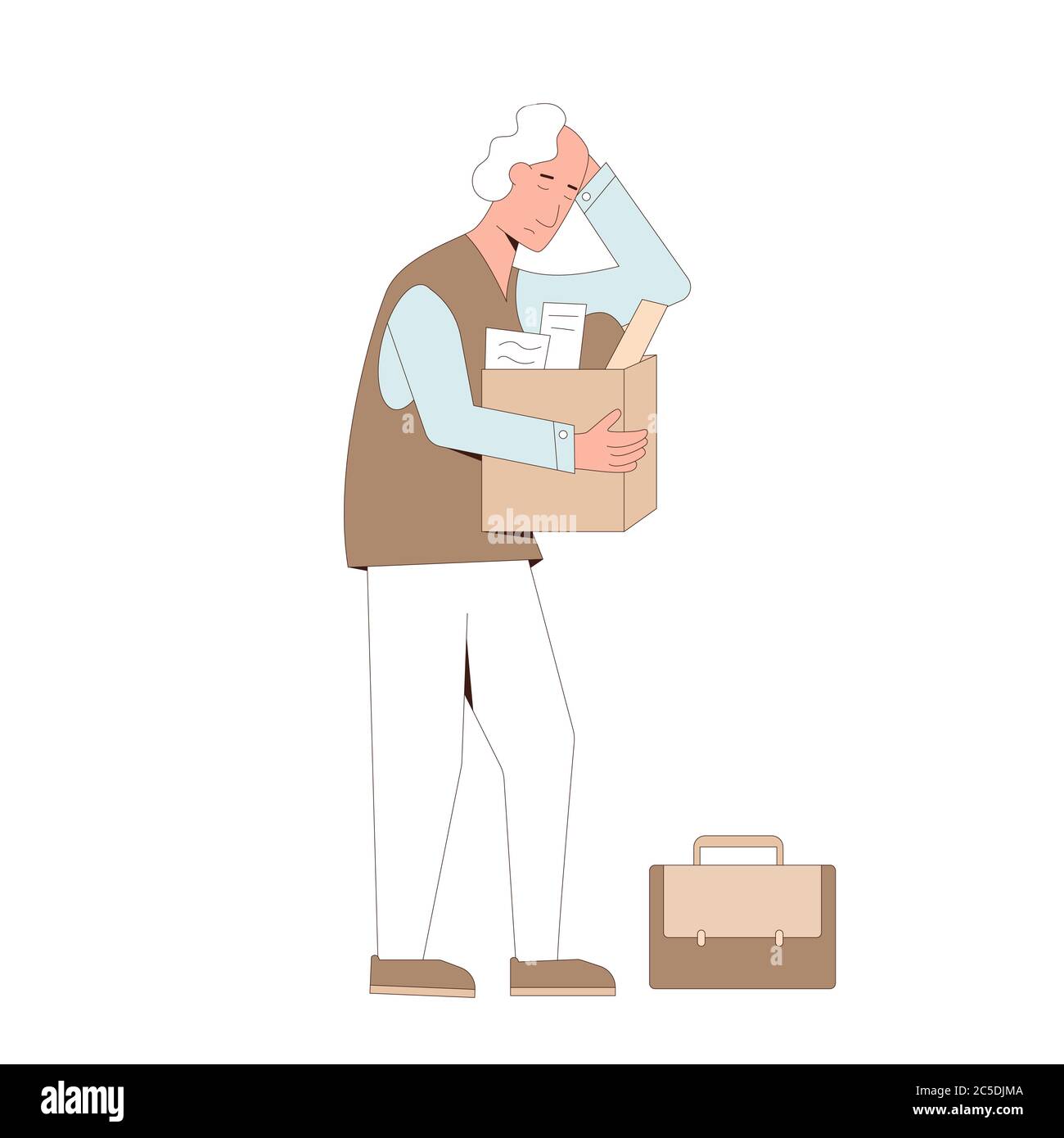 Mature depressed man Stock Vector Images - Alamy
