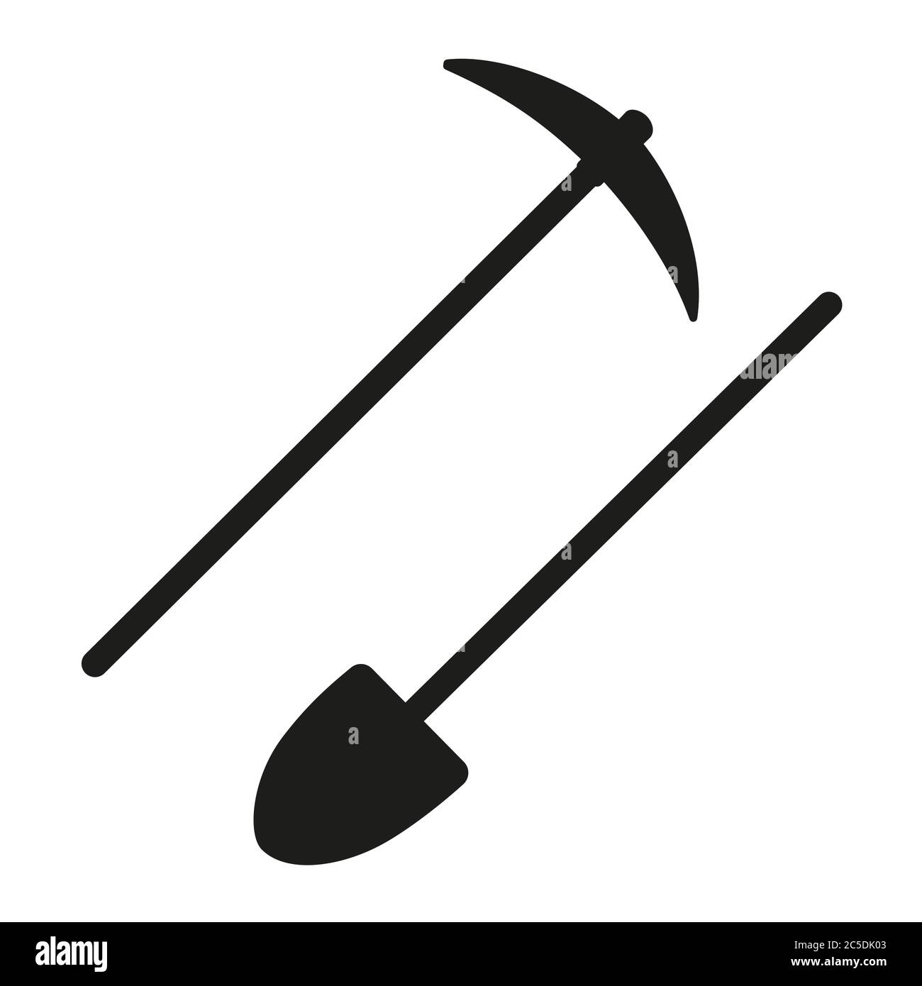 Coal mining and pickaxe for coal and minerals on white background ...