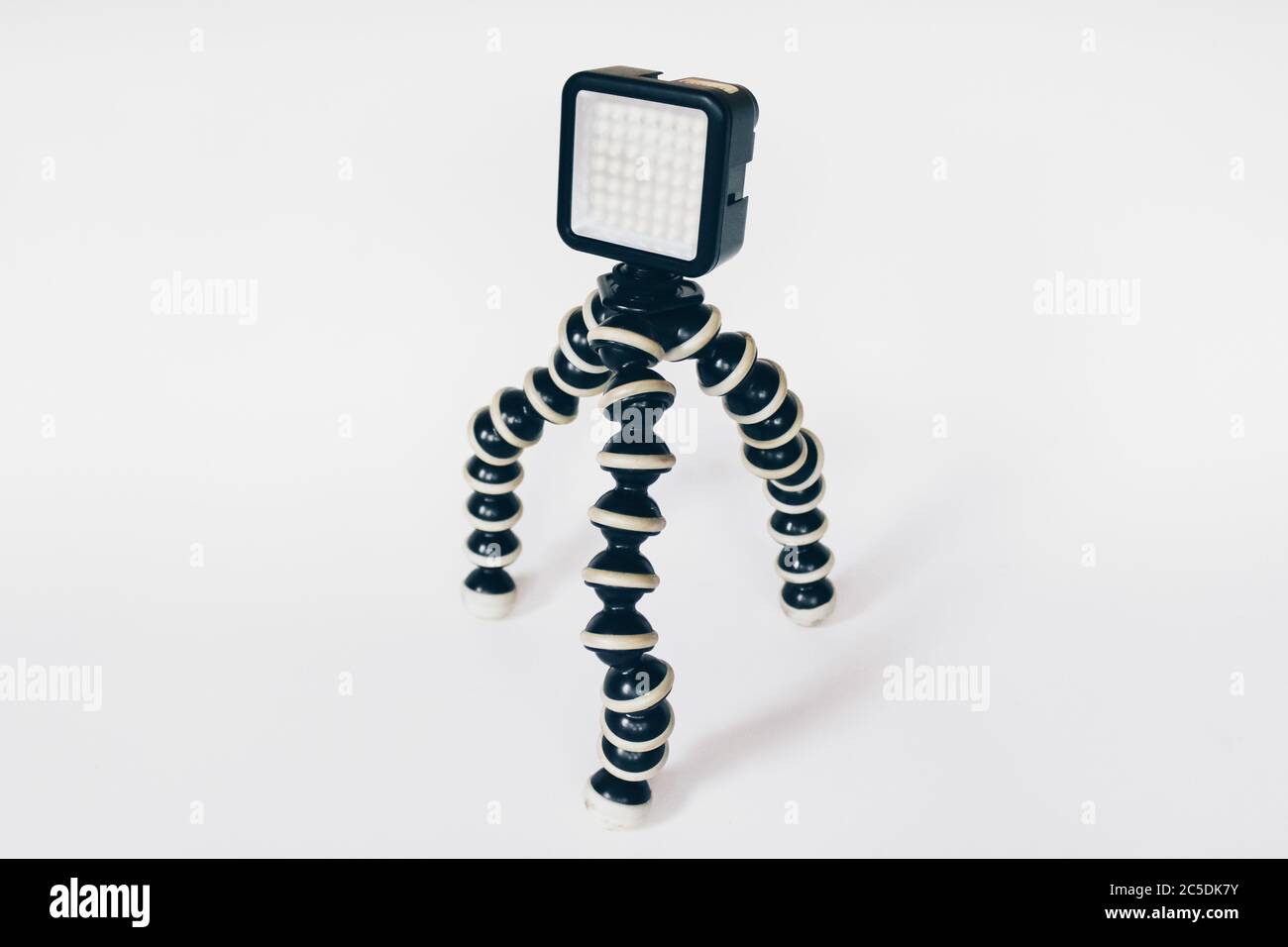 Small Box LED Light for vlogging on a tripod gorilla Stock Photo - Alamy