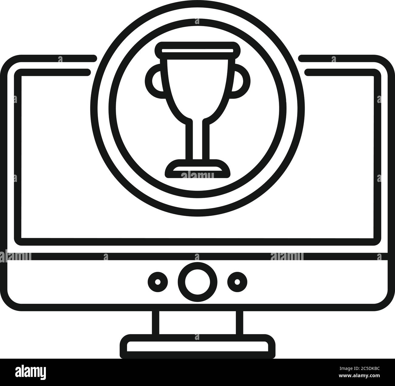 Gamification monitor cup icon. Outline gamification monitor cup vector ...