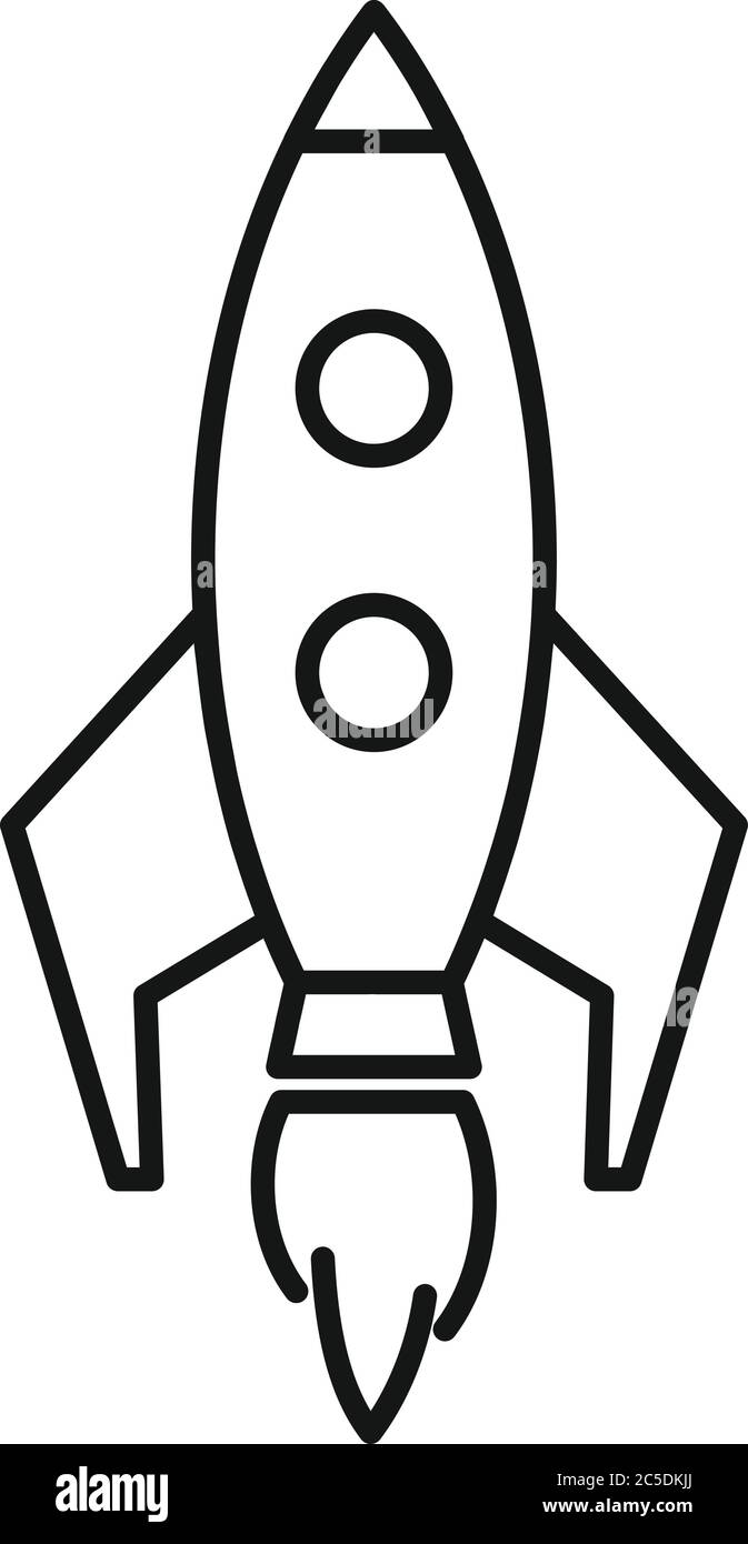 Video game rocket icon. Outline video game rocket vector icon for web ...